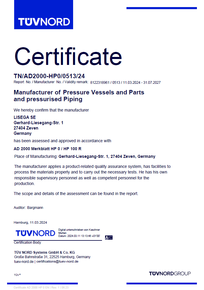 AD 2000 Merkblatt-HP0 - LISEGA SE : LISEGA SE