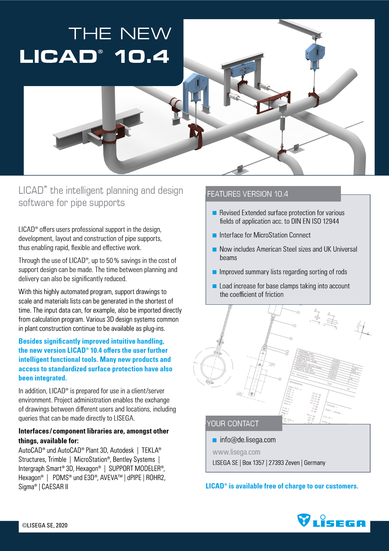 LICAD® the globally leading software for pipe support design - LISEGA ...