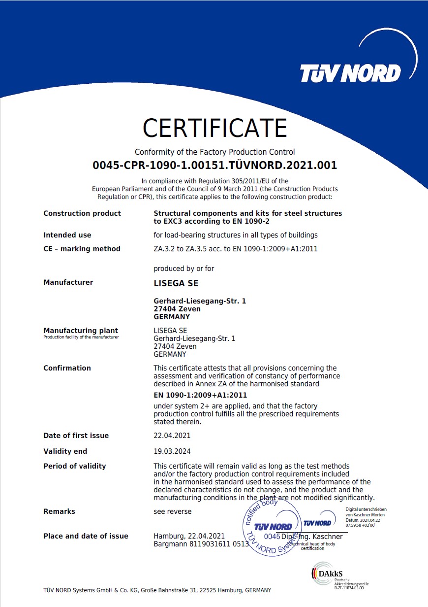 EN 1090 - LISEGA SE : LISEGA SE