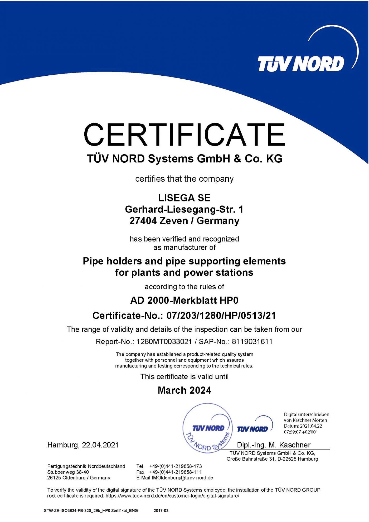 AD 2000 Merkblatt-HP0 - LISEGA SE : LISEGA SE